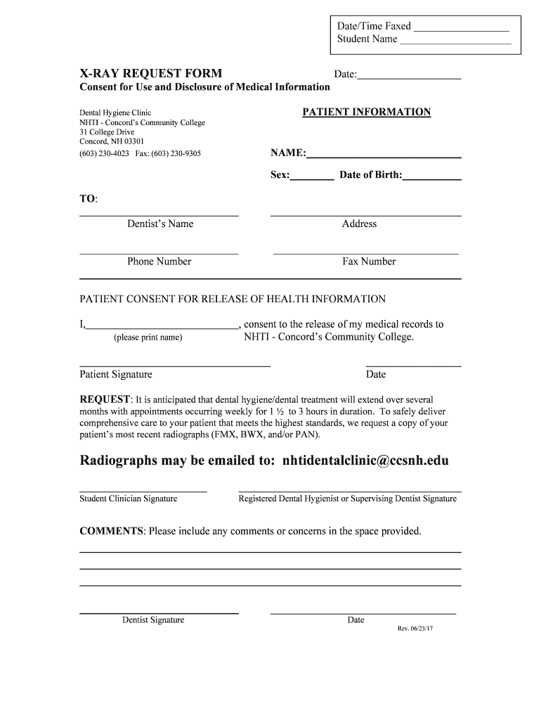 Fillable Online NHTI, Concord's Community College Dental Hygiene Clinic ...