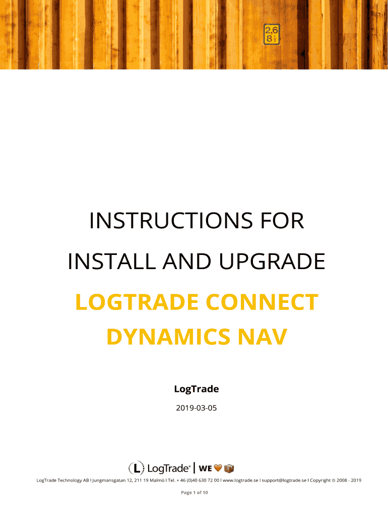 Fillable Online INSTRUCTIONS FOR INSTALL AND UPGRADE - Logtrade Connect ...