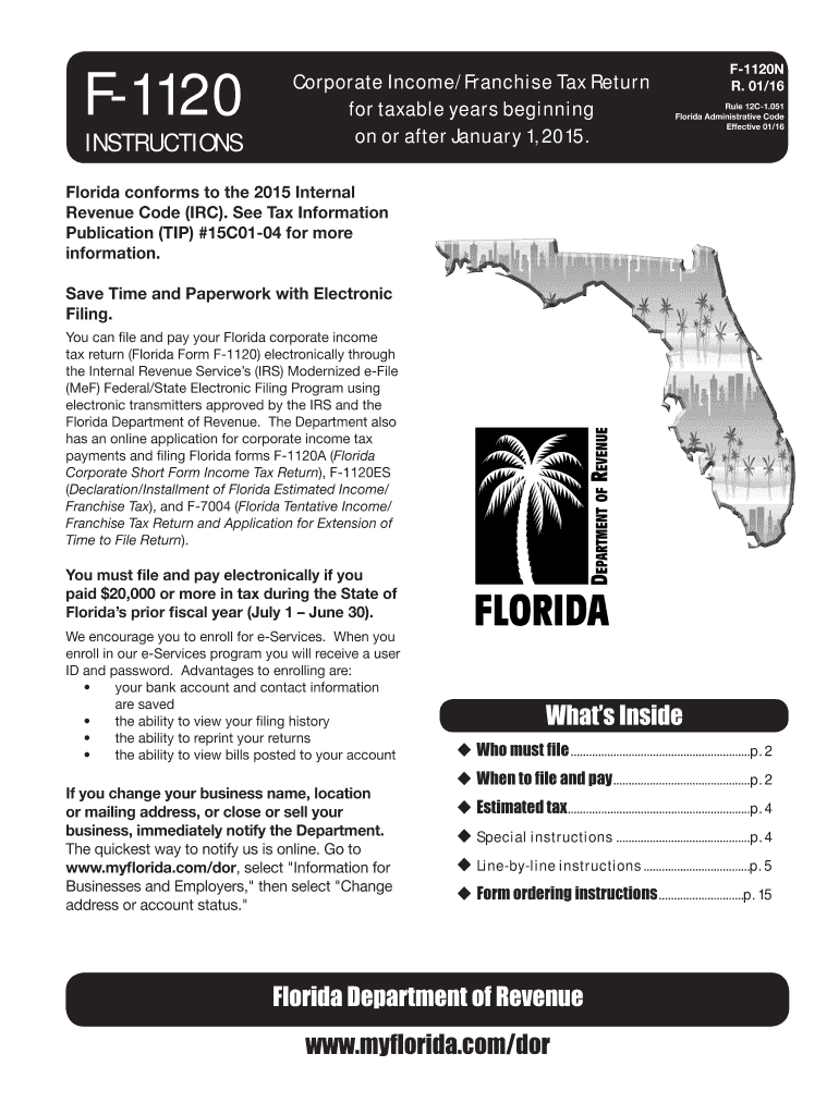 Fillable Online F-1120 - Florida Revenue Fax Email Print - pdfFiller