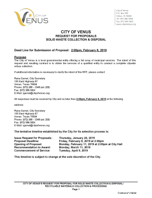 Fillable Online Utility Department - City of Venus Texas Fax Email ...