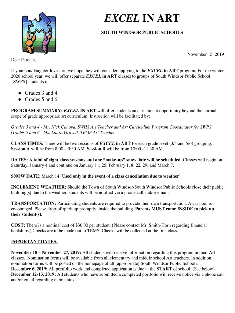 Fillable Online Excel Program - Timothy Edwards Middle School - South ...