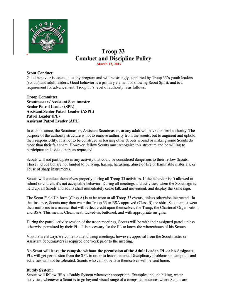 Fillable Online Troop 33 Fax Email Print - pdfFiller
