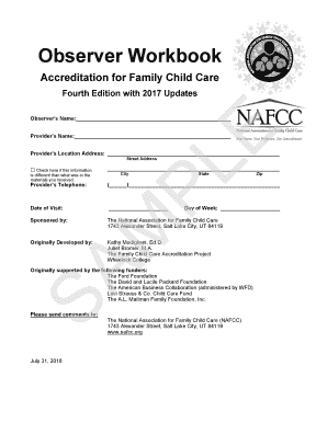 Fillable Online Observer Workbook - NAFCC Fax Email Print - pdfFiller