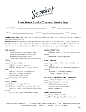 Fillable Online School Referral form Preschool Age.pages Fax Email ...