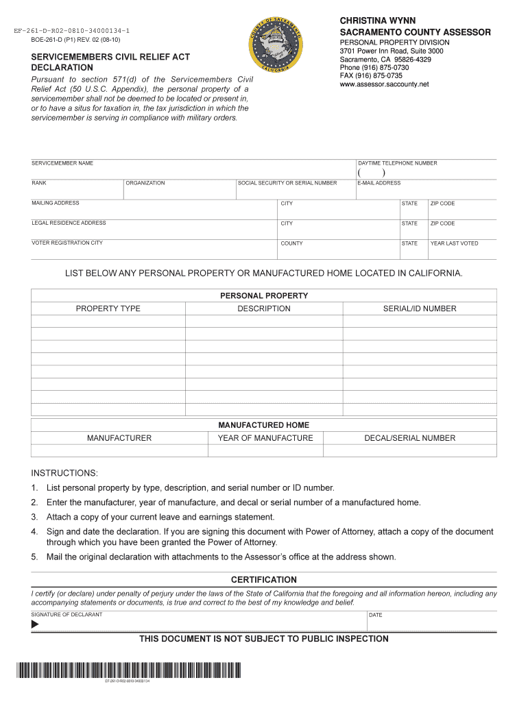 Fillable Online CAA e-Forms Service Center - Sacramento: BOE-571-F2 Fax ...