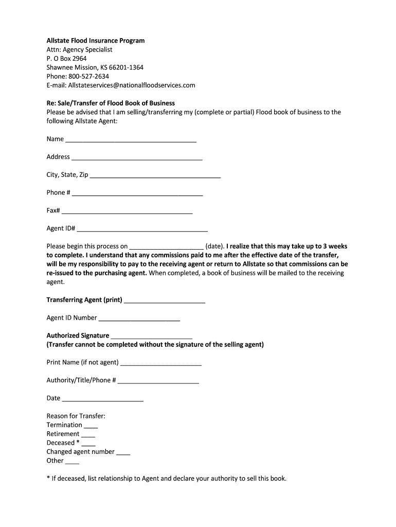 Allstateflood Com - Fill Online, Printable, Fillable, Blank | pdfFiller