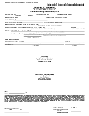 Fillable Online Tower Bonding and Surety Co. Fax Email Print - pdfFiller