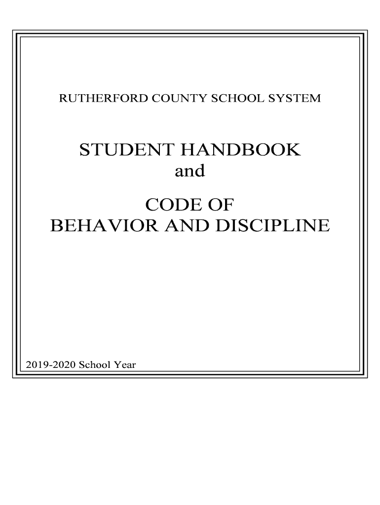Fillable Online STUDENT HANDBOOK and CODE OF BEHAVIOR AND DISCIPLINE ...