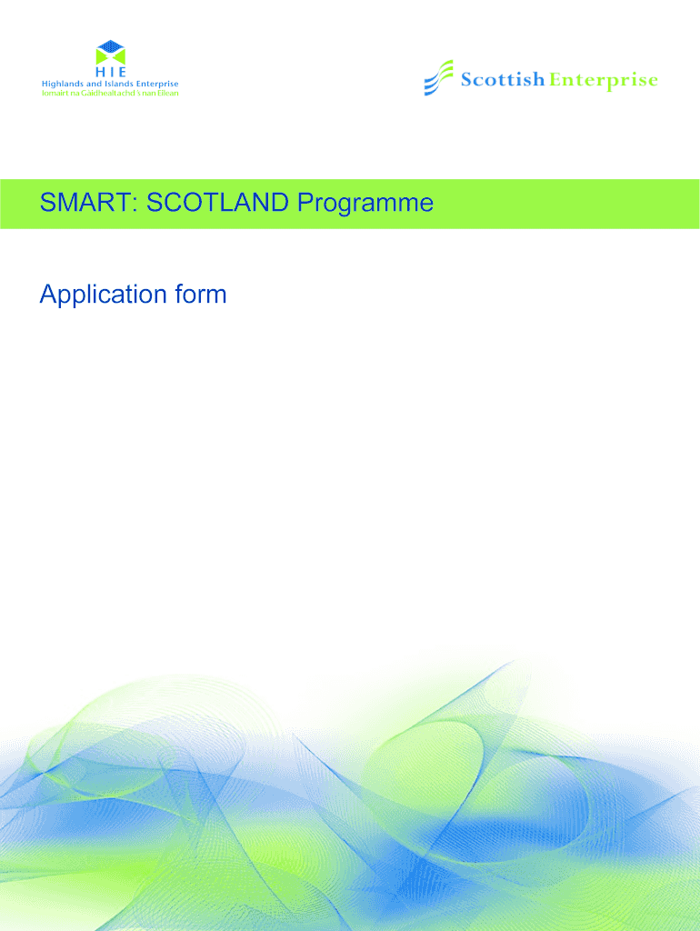 Fillable Online SMART: SCOTLANDApplication form - Scottish Enterprise ...