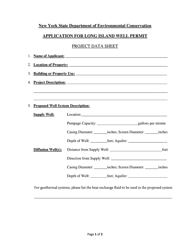 Fillable Online Application Forms for DEC Permits - New York State ...