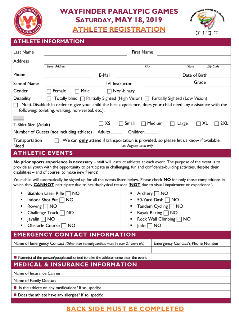 Fillable Online 10 Sports for blind and partially sighted people ...