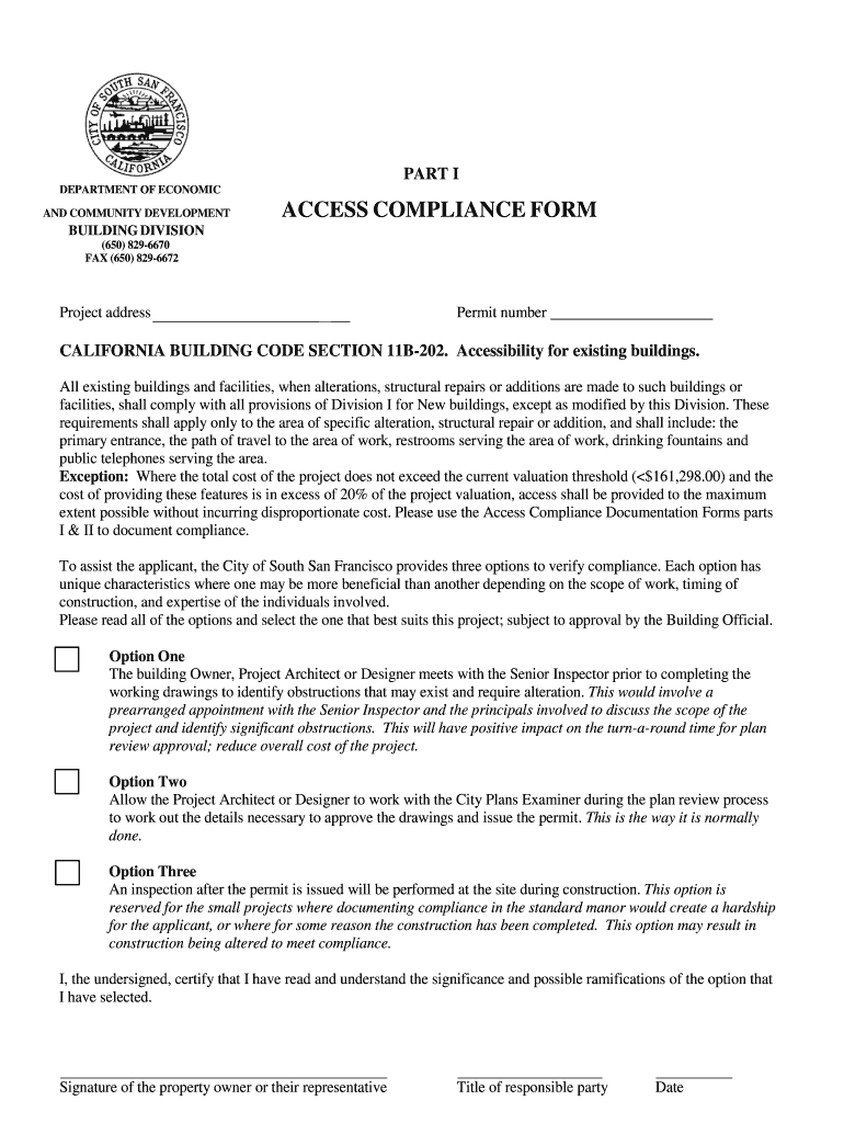 Fillable Online Disabled Access Compliance Checklist - Department of ...