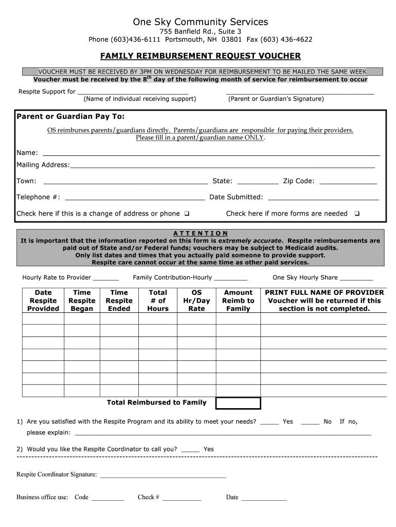 Fillable Online One Sky Community Services, Inc Doc TemplatePDFfiller ...