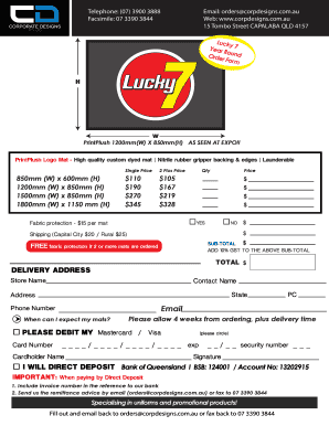 Fillable Online LUCKY 7 Door Mats Order Form JULY 2013 Fax Email Print ...