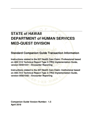 Fillable Online HI v5010 837 Claims Companion Guide v0.1 - Hawaii Medicaid Fax Email Print ...