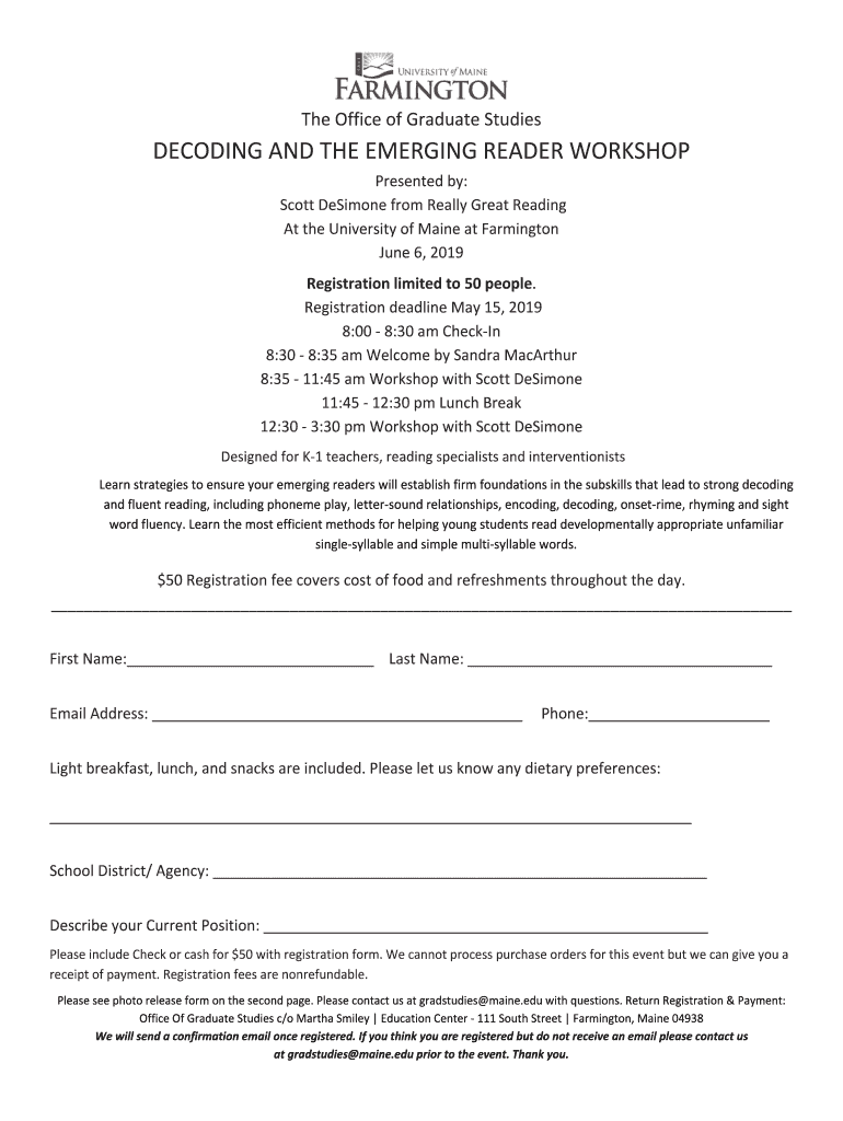 Fillable Online www2 umf maine The Office of Graduate Studies DECODING ...