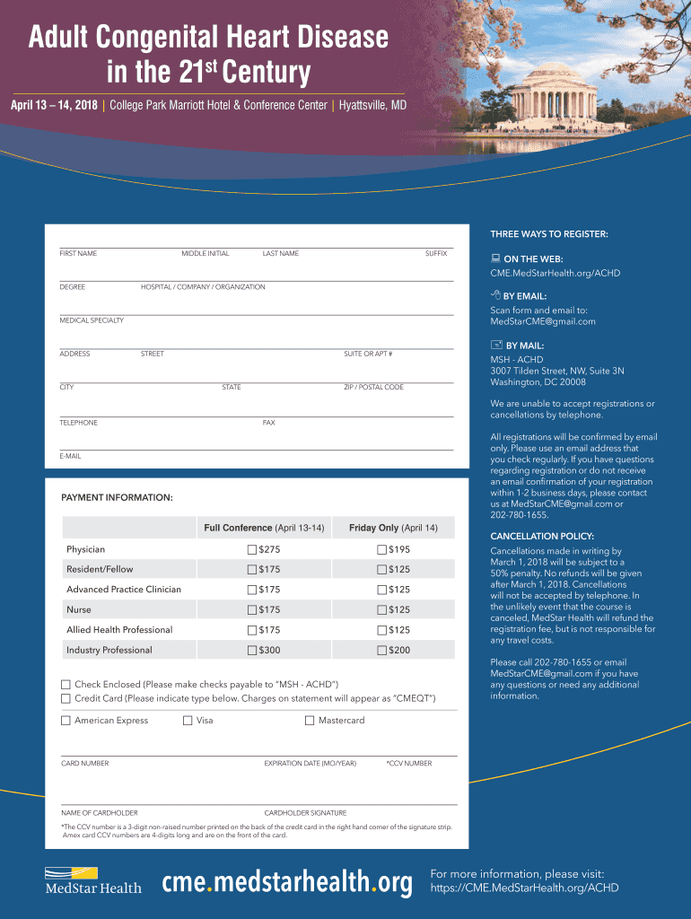 Fillable Online Adult Congenital Heart Disease in the 21st Century - MedStar ... Fax Email Print ...