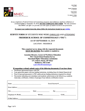 Fillable Online mhec maryland ACI Student Survey - Maryland Higher ...