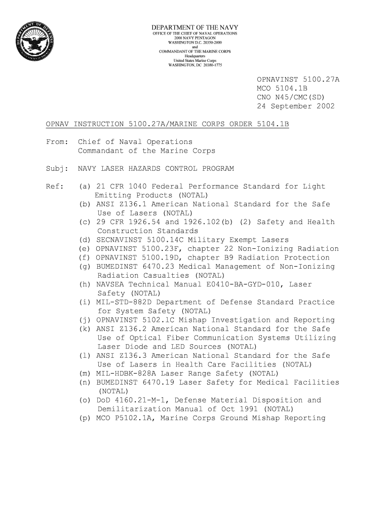 Opnavinst 5100 27 - Fill Online, Printable, Fillable, Blank | pdfFiller