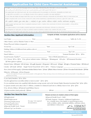 Fillable Online Application for Child Care Financial Assistance ...
