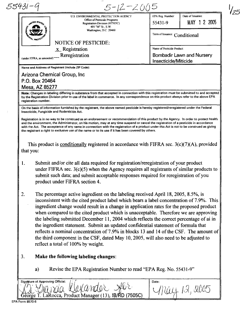 Fillable Online U.S. EPA, Pesticide Product Label, BOMBADIR LAWN AND ...
