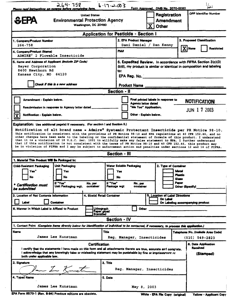 Fillable Online U.S. EPA, Pesticide Product Label, ADMIRE 2 FLOWABLE ...