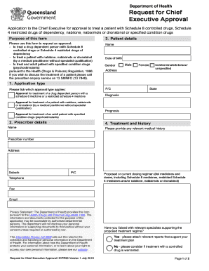 Fillable Online Request for Chief Executive Approval to treat with ...