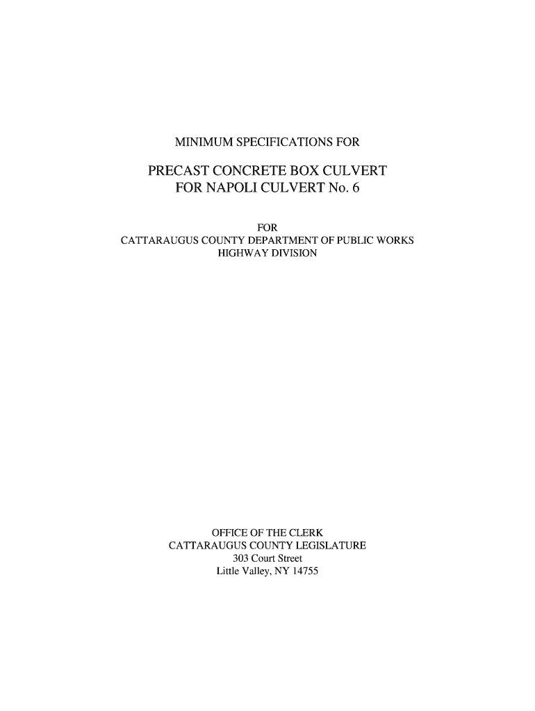 Fillable Online Itemized Proposal, Special Provisions and ... - Erie ...