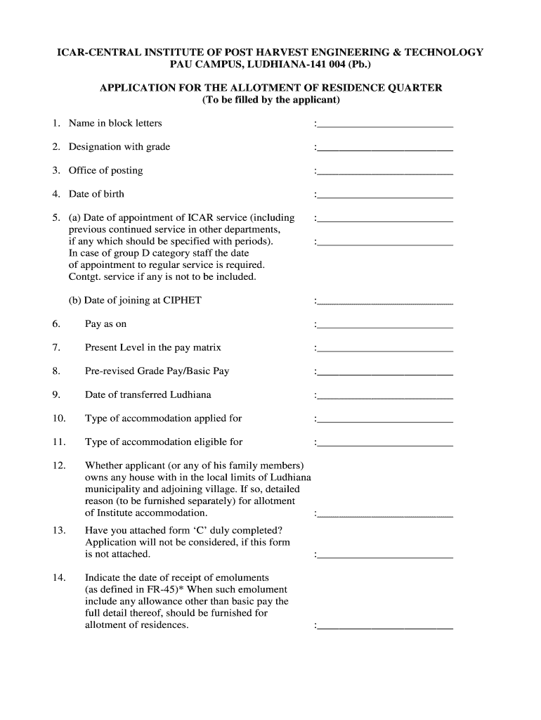 Fillable Online ICAR All India Entrance Examination for AdmissionICAR ... Fax Email Print ...