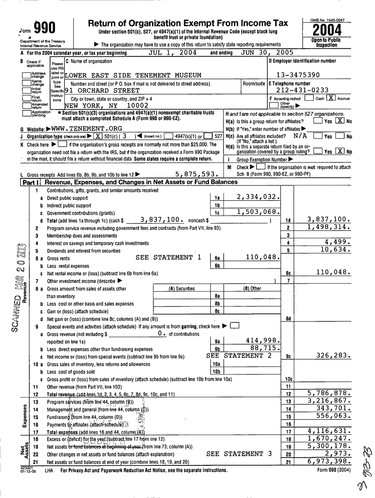 Fillable Online 2004 Form 990-PF - Internal Revenue Service Fax Email Print - pdfFiller