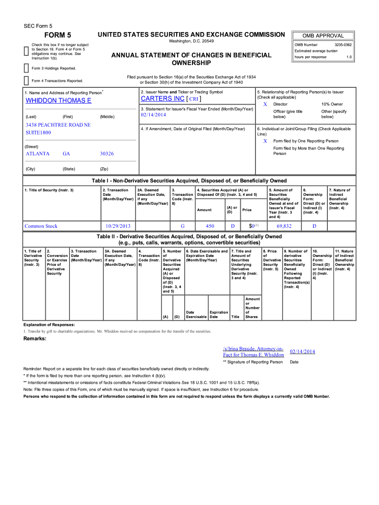 Fillable Online Fillable Online FORM 5 - Hasbro Investor Relations Fax ...