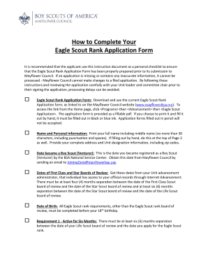 Fillable Online How to Complete Your Eagle Scout Rank Application Form ...
