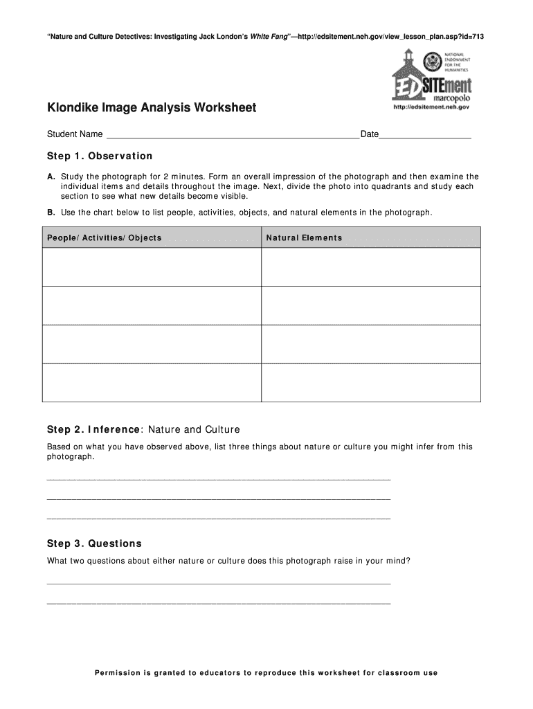 Fillable Online Artifact Analysis Worksheet - Gerald R. Ford Museum Fax ...