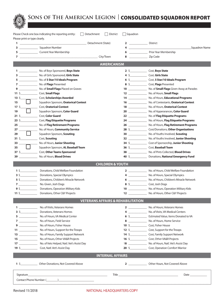 Fillable Online Submit Consolidated Squadron Report FormThe American ...