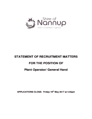 Fillable Online STATEMENT OF RECRUITMENT MATTERS Fax Email Print ...