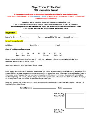 Fillable Online The Player Draft: What Parents Need to Know - Little ...