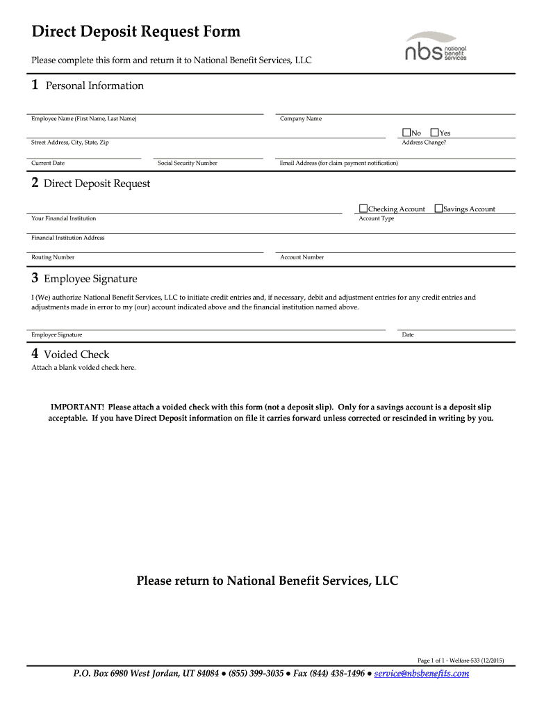 Fillable Online DIRECT DEPOSIT AUTHORIZATION / AGREEMENT FORM (Page 1 ...