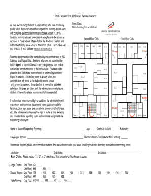 Fillable Online Room Request Form: 2019-2020 Female ... - AIS-Salzburg ...