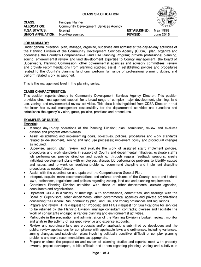 Fillable Online Under general direction, plan, manage, organize ...