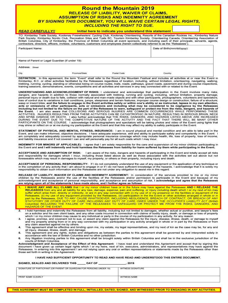 Fillable Online Backyard swimming pool liability release waiver forms ...