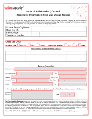 Fillable Online Authorization Change RequestChange to Service Fax Email ...