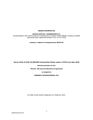 Fillable Online 1 SERIES PROSPECTUS NOVUS CAPITAL LUXEMBOURG SA Fax ...