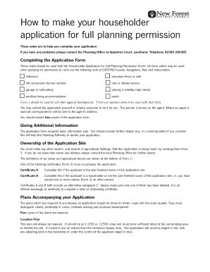 Fillable Online Householder Application For Planning Permission Form ...