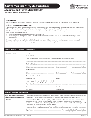 Fillable Online Identity declaration form - Queensland Government Fax ...