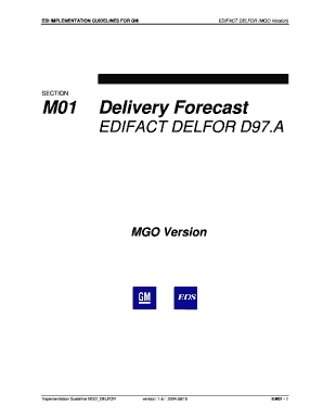 Fillable Online SECTION M01 Delivery Forecast - Covisint Fax Email ...