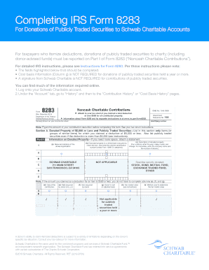 Fillable Online Completing IRS Form 8283 - Schwab Charitable Fax Email ...