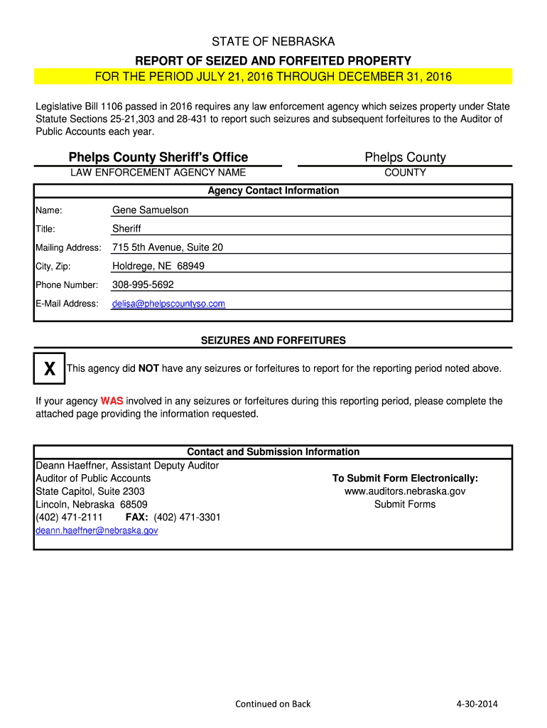 Fillable Online auditors nebraska Phelps County Phelps County Sheriff's ...