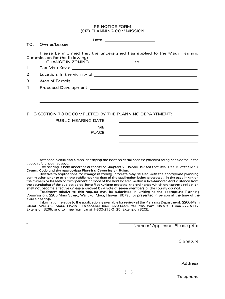 Fillable Online Conditional Use Permit (CP) Maui and Lanai; Maui County Fax Email Print - pdfFiller