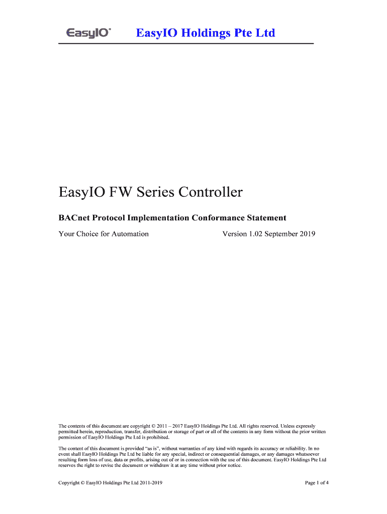 Fillable Online EasyIO 30P Modbus Controller Fax Email Print - pdfFiller