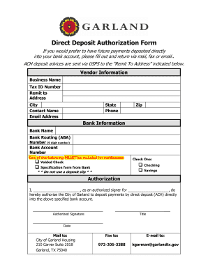 Fillable Online How to Set Up Direct DepositDirect Deposit ...